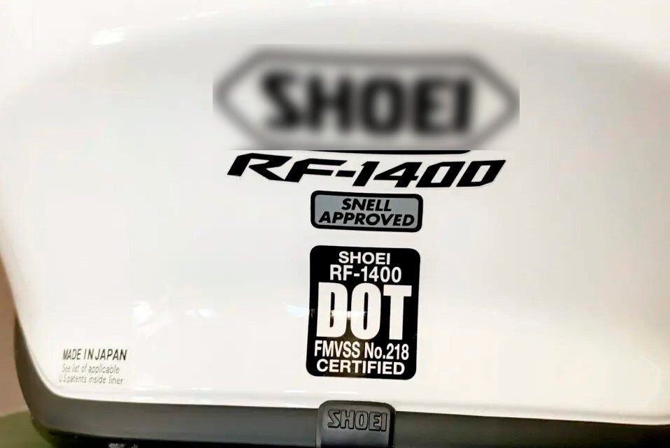 Shoei RF 1400 helmet SNELL DOT decals X2 vinyl stickers stickers ステッ | eBay