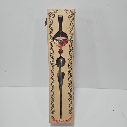 Vintage Christmas "Tree Top" Brand Indented glass ornament VGC w ...