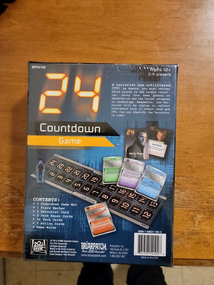 24 Countdown Game Jack Bauer TV Series 3-4 Players Age 12+ 2006 | eBay