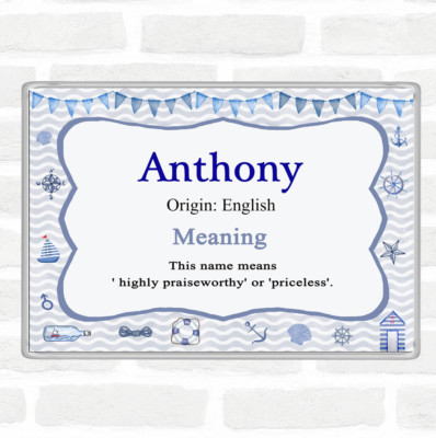 Anthony Name Meaning Jumbo Fridge Magnet Nautical | eBay UK