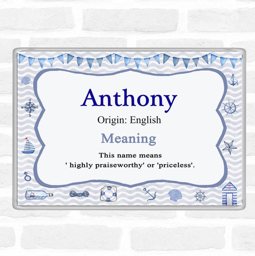 Anthony Name Meaning Jumbo Fridge Magnet Nautical | eBay