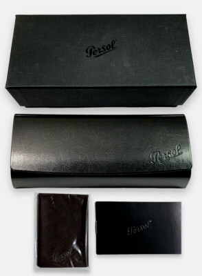 Persol Sunglasses Eyeglasses Sunglasses Leather Black Case Full Set ...
