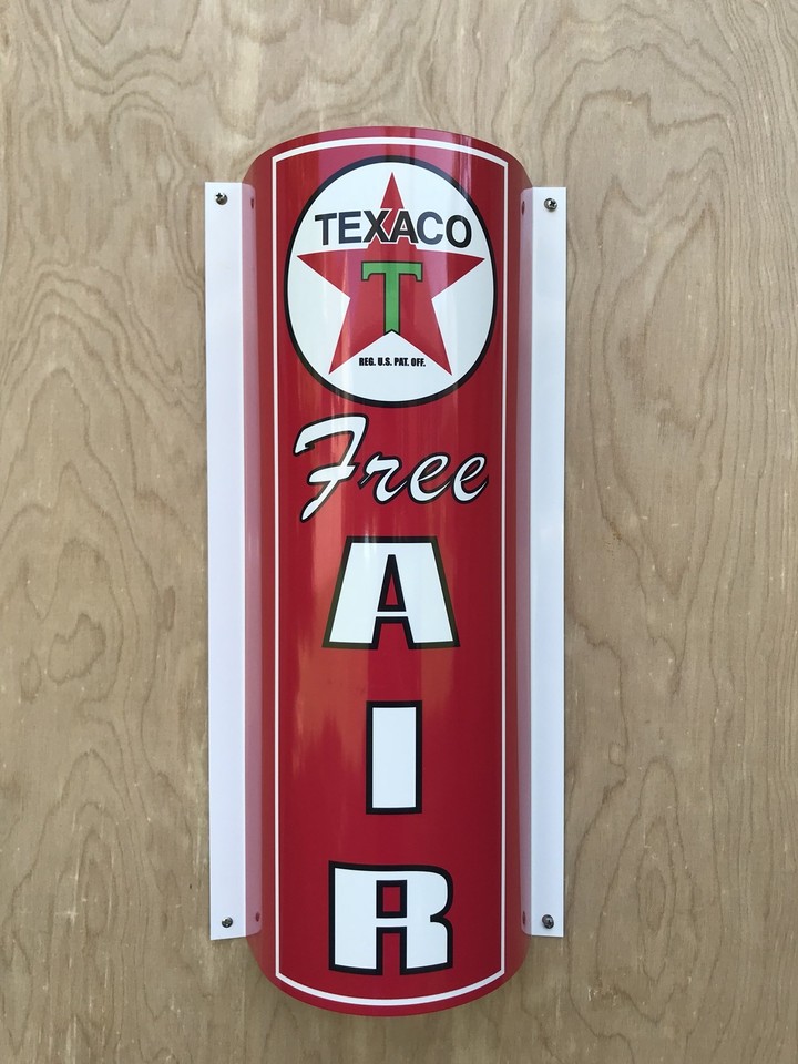 Texaco Free Air Curved Metal Gasoline Gas sign Pump Oil WOW!!! | eBay