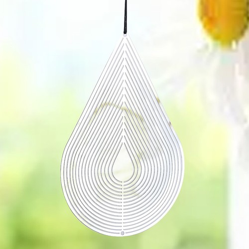 15cm Steel Color Water Drops Wind Chime Pendant Steel Garden Decoration ...