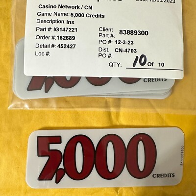 IG147221 5,000 Credits Top Award Insert 4.0513 x 1.474 | eBay
