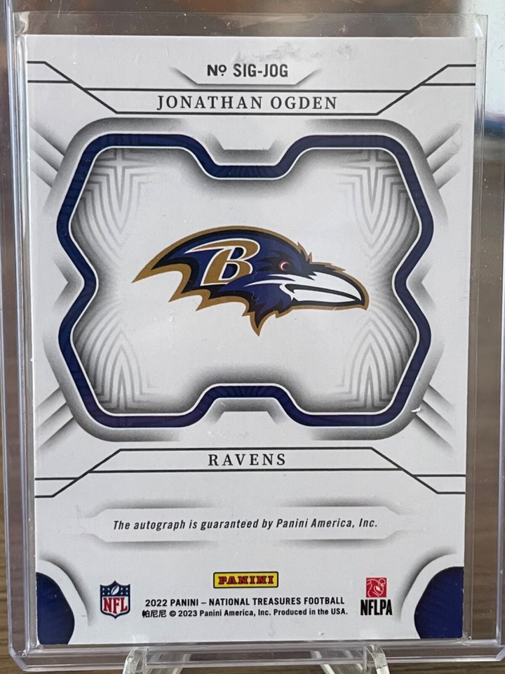 Jonathan Ogden 24/25 Auto 2022 National Treasures Holo Silver Autograph ...