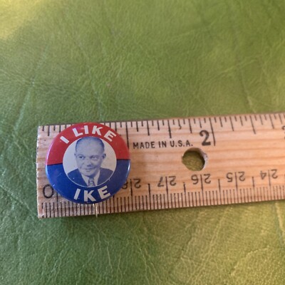 Dwight Eisenhower 7/8"/ "I Like IKE" Presidential Campaign Button ...