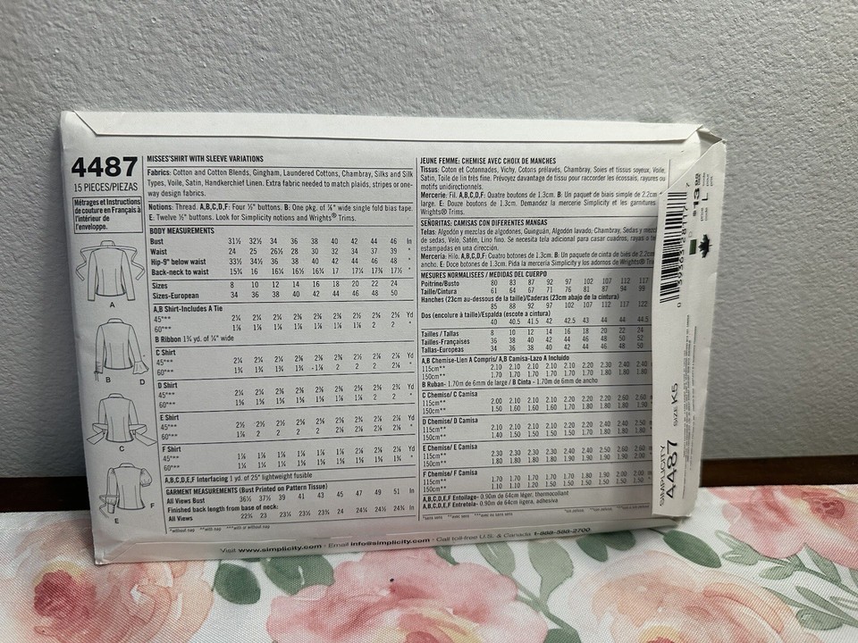 4487 SIMPLICITY - Misses Blouse Shirt Uncut 8/10/12/14/16 Pattern | eBay