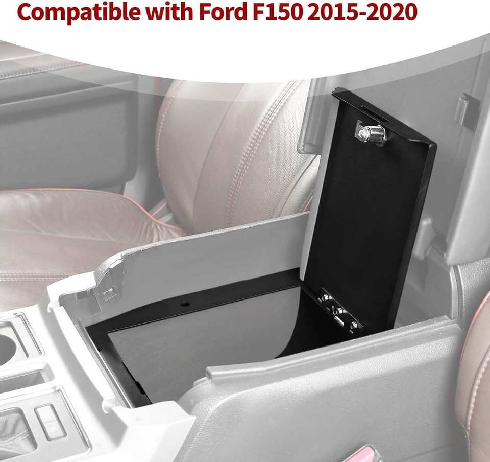 🌟Center Console Gun Safe Storage Vault Box for 2015-20 Ford F150 F250 ...