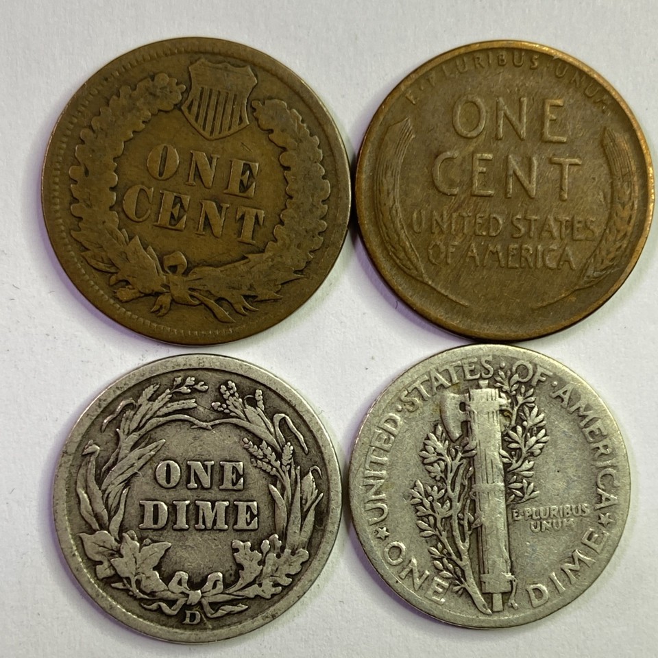 US Coins Indian Head-Lincoln Penny-Silver Barber And Silver Mercury ...