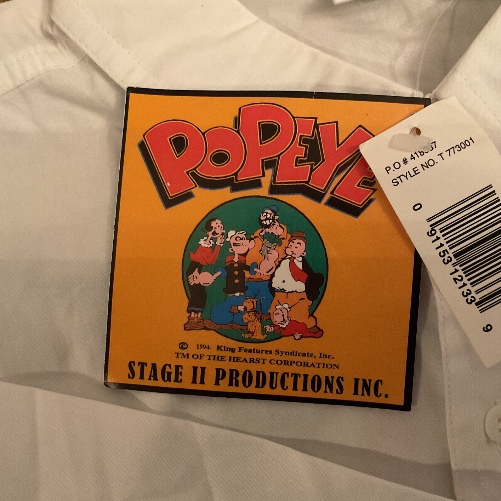 Popeye and Family Shirt Men’s Size Large Button Down Dress Vintage New ...