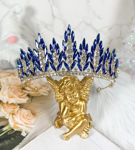 Quinceanera Crowns for Girls, Blue Crystal Princess Tiaras for Girls ...