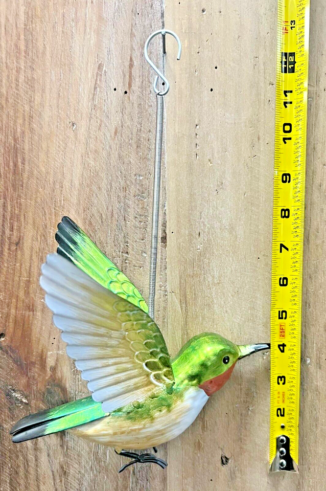 Hummingbird Metal Bouncy Garden Bird Decor 10.75" x 8" | eBay