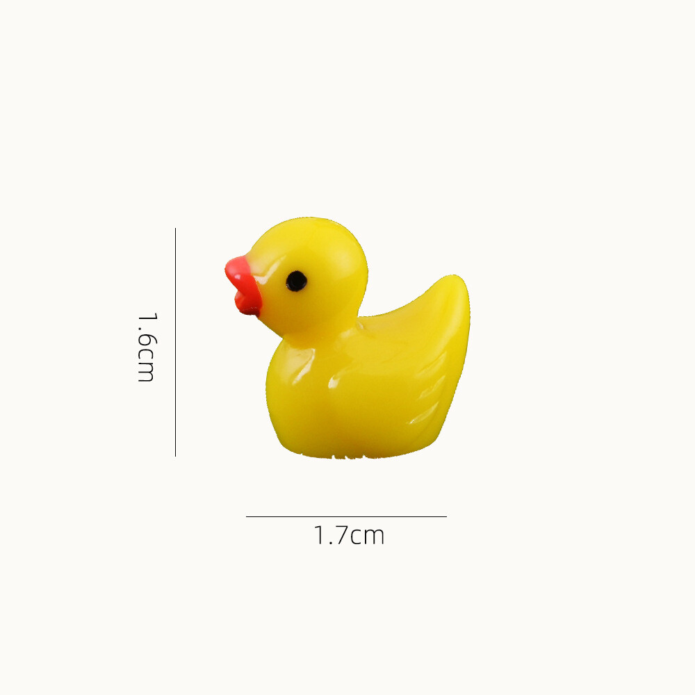 50pcs Luminous Miniature Figure Yellow Duck Resin Duck Craft Home Decor ...