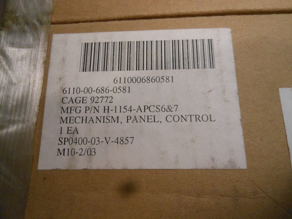 WHITMOR PANEL CONTROL MECHANISM # H1154APCS6&7 NSN: 6110-00-686-0581 | eBay