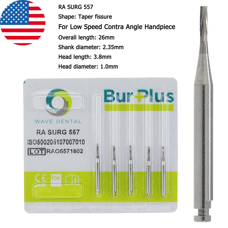 Wave Dental Carbide Burs Surgical Bur Latch 2.35mm RA SURG 2 4 6 8 ...