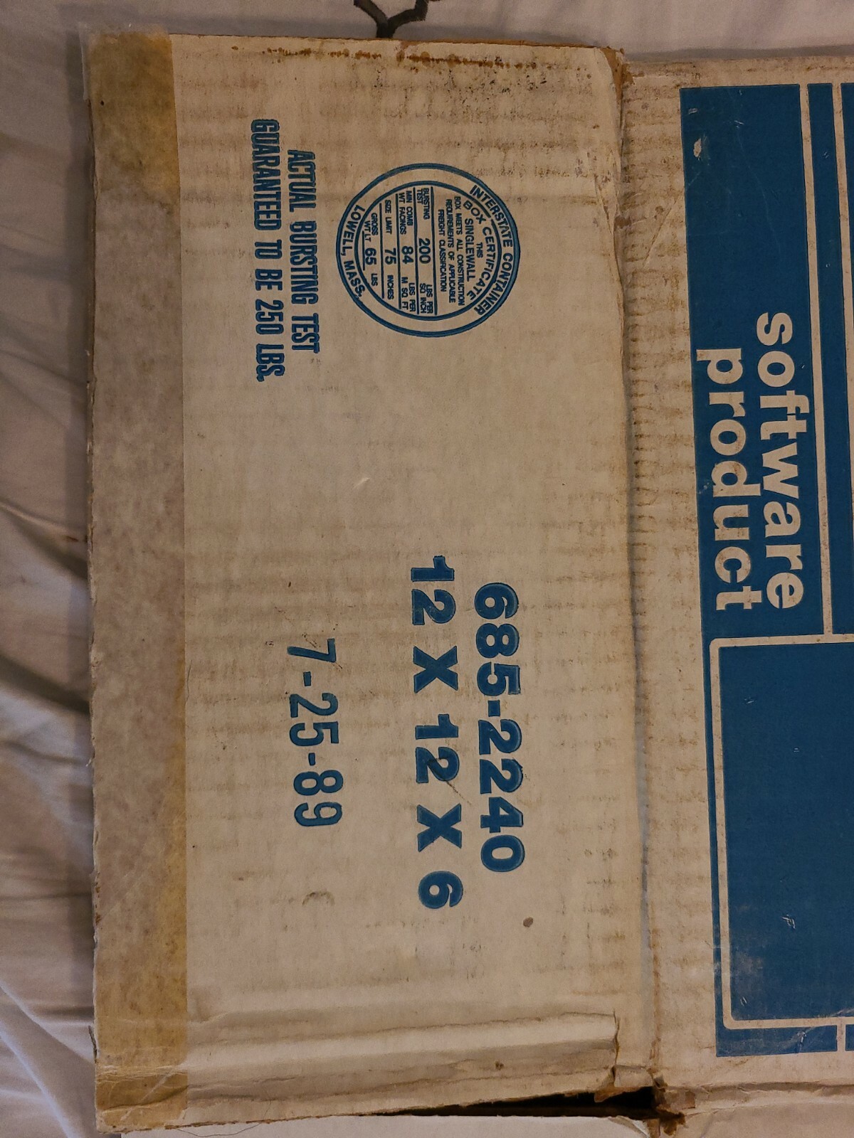 Vtg 1980s Retro Wang Computer Software Empty Box Advertising Logo FedEx ...