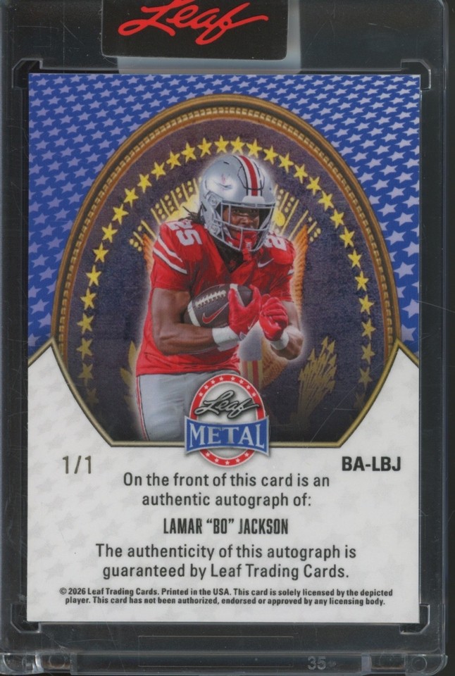 2026 Leaf Metal President's Day Platinum Blue Lava Lamar "Bo" Jackson 1 ...