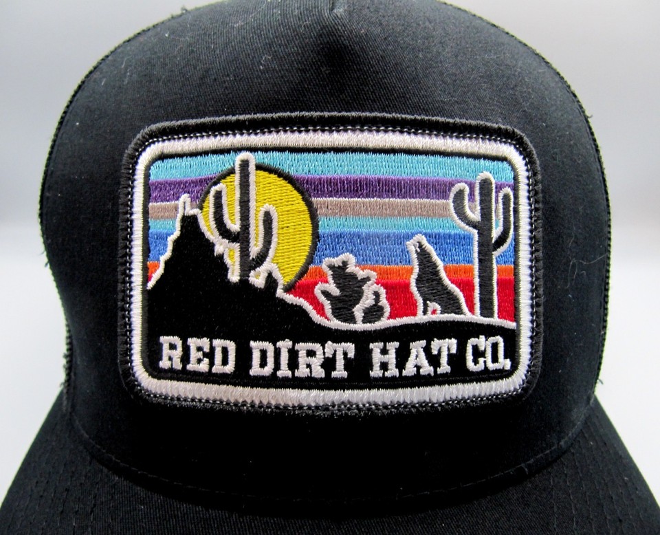 Red Dirt Hat Co Texas Coyote Graphic Cactus Southwest SnapBack Trucker ...