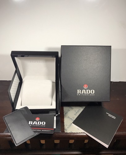 RADO Empty Luxury Watch Piano Finish Display Box with Guarantee Card ...