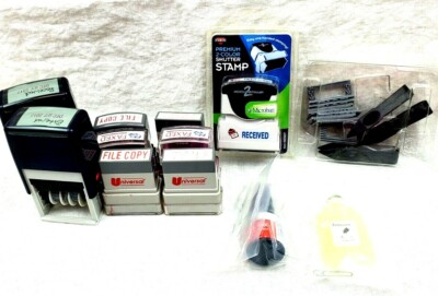 Various Stamps by QwikMark Faxed, File Copy, Date, Paid Received w/ink ...