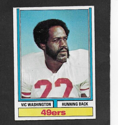 1974 Topps NFL Football #62 Vic Washington, San Francisco 49ers, NM ...