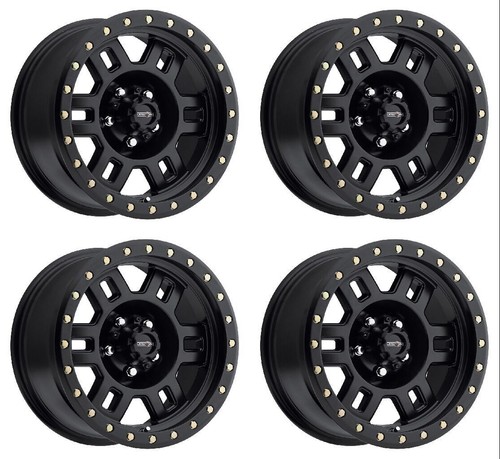 Set 4 16" Vision Off-Road 398 Manx Matte Black Wheels 16x8 5x4.5 Rims ...