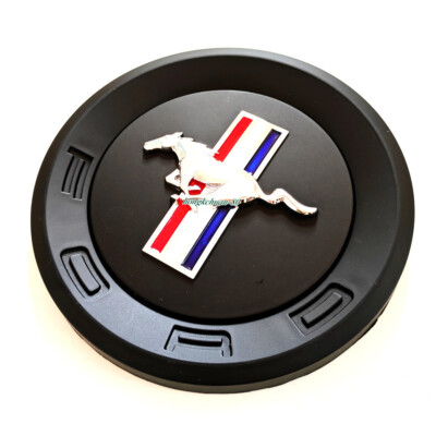 Black Round Decklid Emblem 3D Horse Trunk Lid Badge 5.9'' For Mustang ...