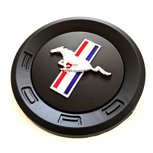 Black Round Decklid Emblem 3D Horse Trunk Lid Badge 5.9'' For Mustang ...