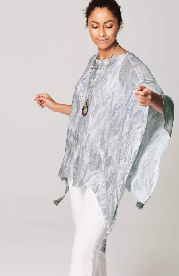 J.Jill ~ One Size ~ NEW Excellent Pure Jill Watercolor Ikat Poncho ...