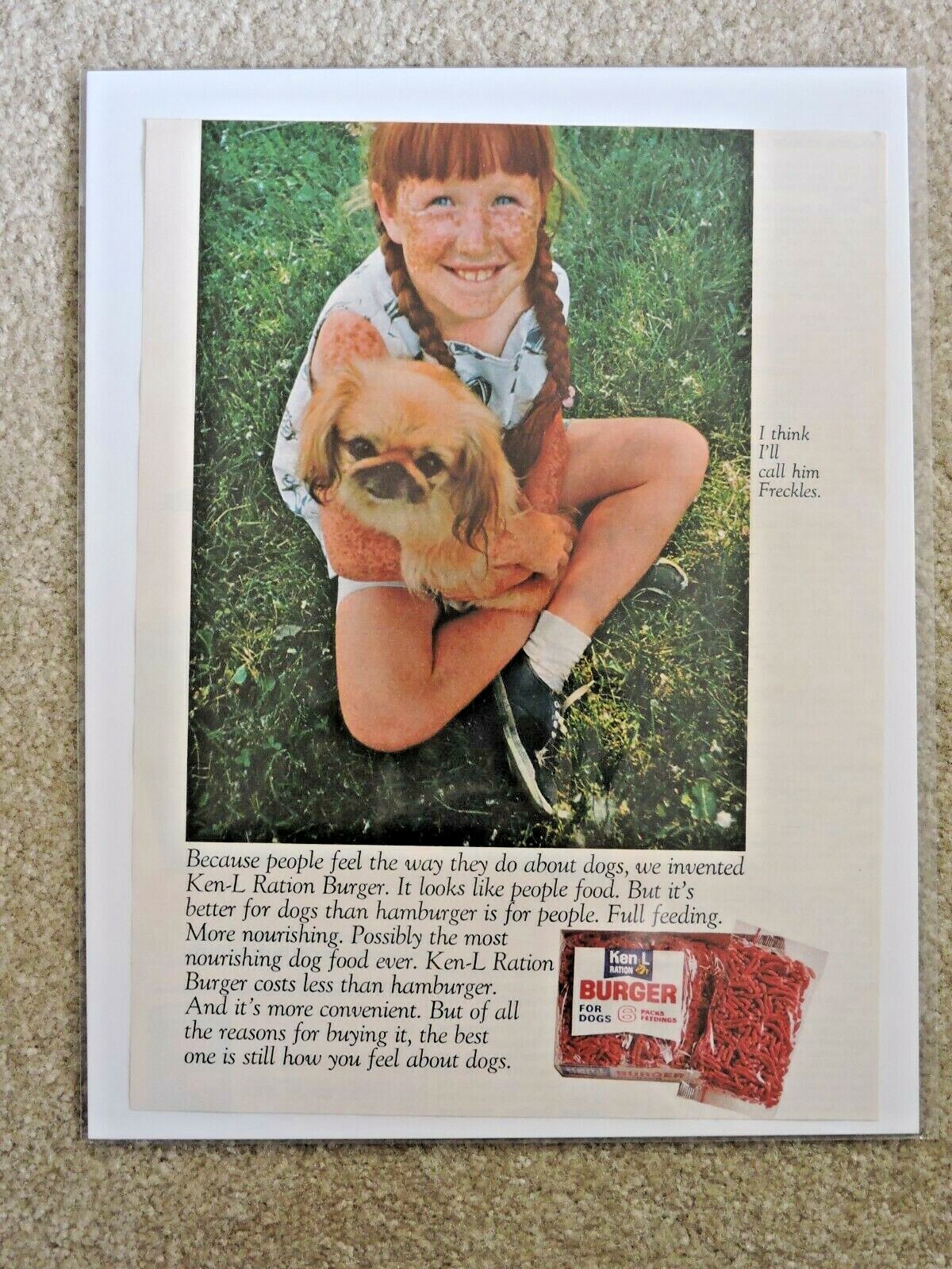1968 "Ken-L Ration Burger Dog Food" Magazine Advertisement Vintage ...