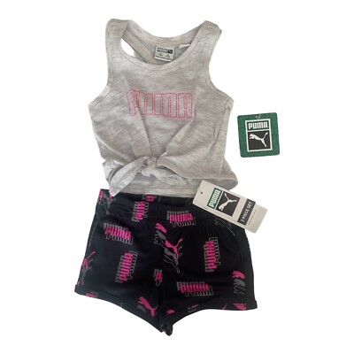 New Puma 2-Piece Outfit Set for Infants - Black and Grey Tank Top ...