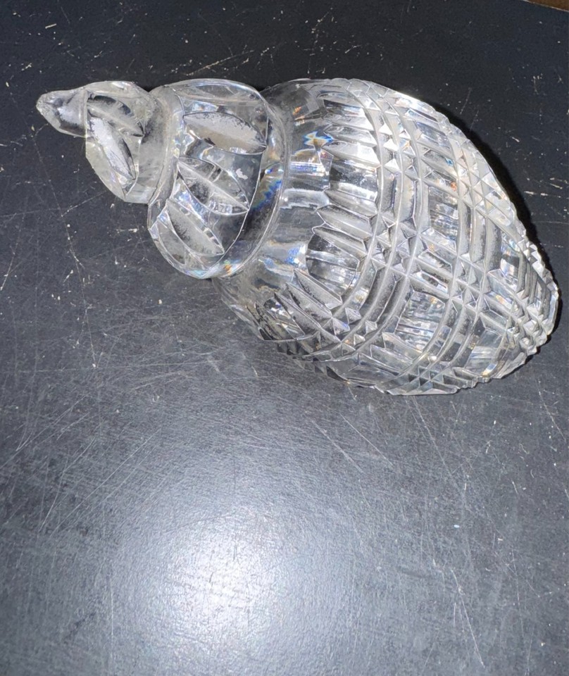 Crystal Conch Shell Paperweight Clear Fine Lead Crystal Marked ...