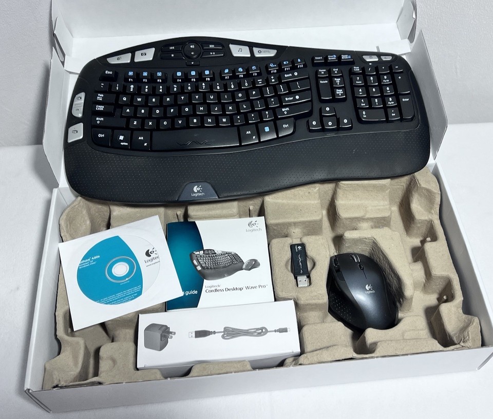 Logitech Cordless Desktop Wave Pro Keyboard and MX1100 Laser Mouse ...