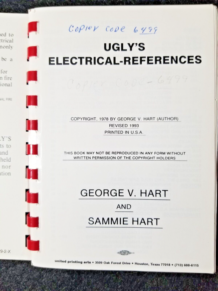 Ugly's Electrical References Revised 1993 Edition George V Hart Book ...