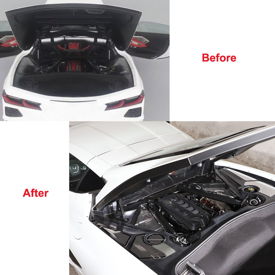 Stainless steel Car Engine Hood Compartment Panel Trim For Corvette C8 ...