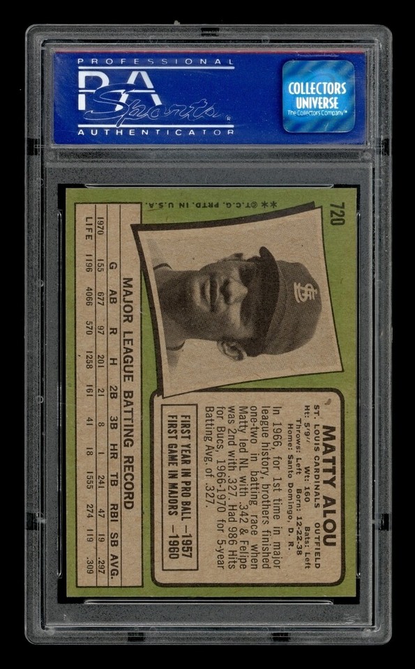 1971 Topps Set-Break #720 Matty Alou PSA 8 NM-MT | eBay