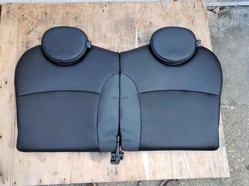 2007 - 2013 MINI COOPER R55 REAR UPPER SEAT LEATHER BLACK W/ HEADRESTS ...