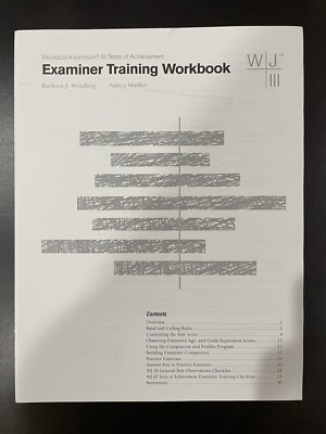 Woodcock Johnson III Tests Of Achievement Examiner Training Workbook WJ ...