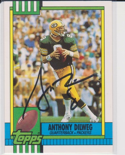 ANTHONY DILWEG GREEN BAY PACKERS 1990 TOPPS TOTAL #69T DUKE AUTOGRAPHED ...