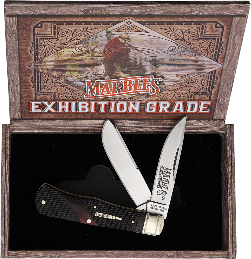 Marbles Trapper Brown Checker Folding Stainless Steel Pocket Knife 683 | eBay