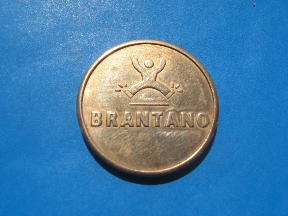 (11C8) RARE COPPER BRANTANO SHOES BELGIUM TOY GUMBALL GOLD COLOURED ...