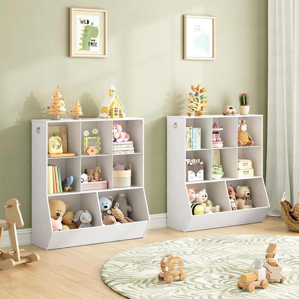 Kids Bookshelf Toy Storage Cabinet Kids Toy Organizer 8 Cubicles ...