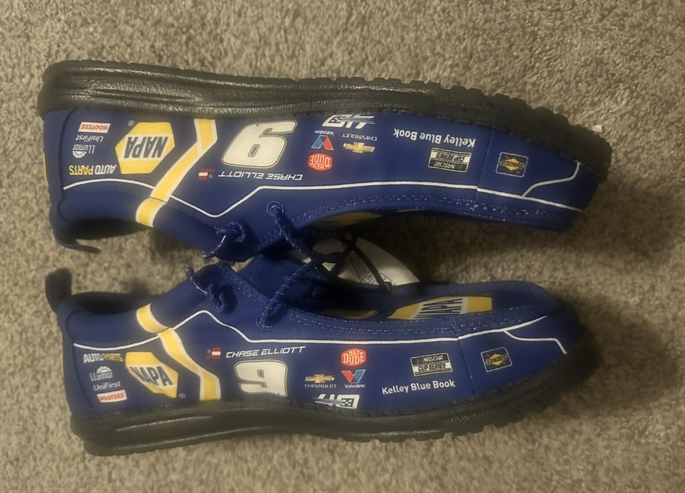 NEW Hey Dude Wally Nascar Chase Elliott Blue Multi Casual Slip On Shoe ...
