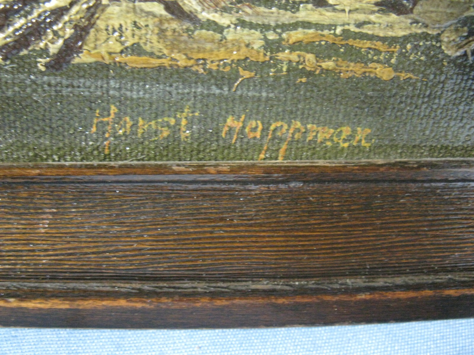 VINTAGE OIL PAINTING on CANVAS WOOD FRAME SIGNED HORST HOPPMAN GERMAN ...