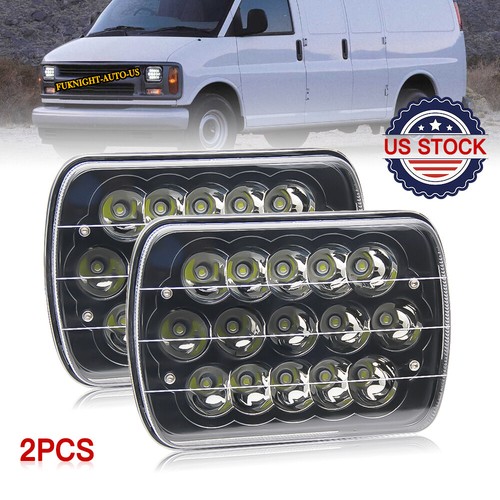 Pair 7X6" 5x7" LED Headlights Square For Chevy Express Cargo Van 1500 ...