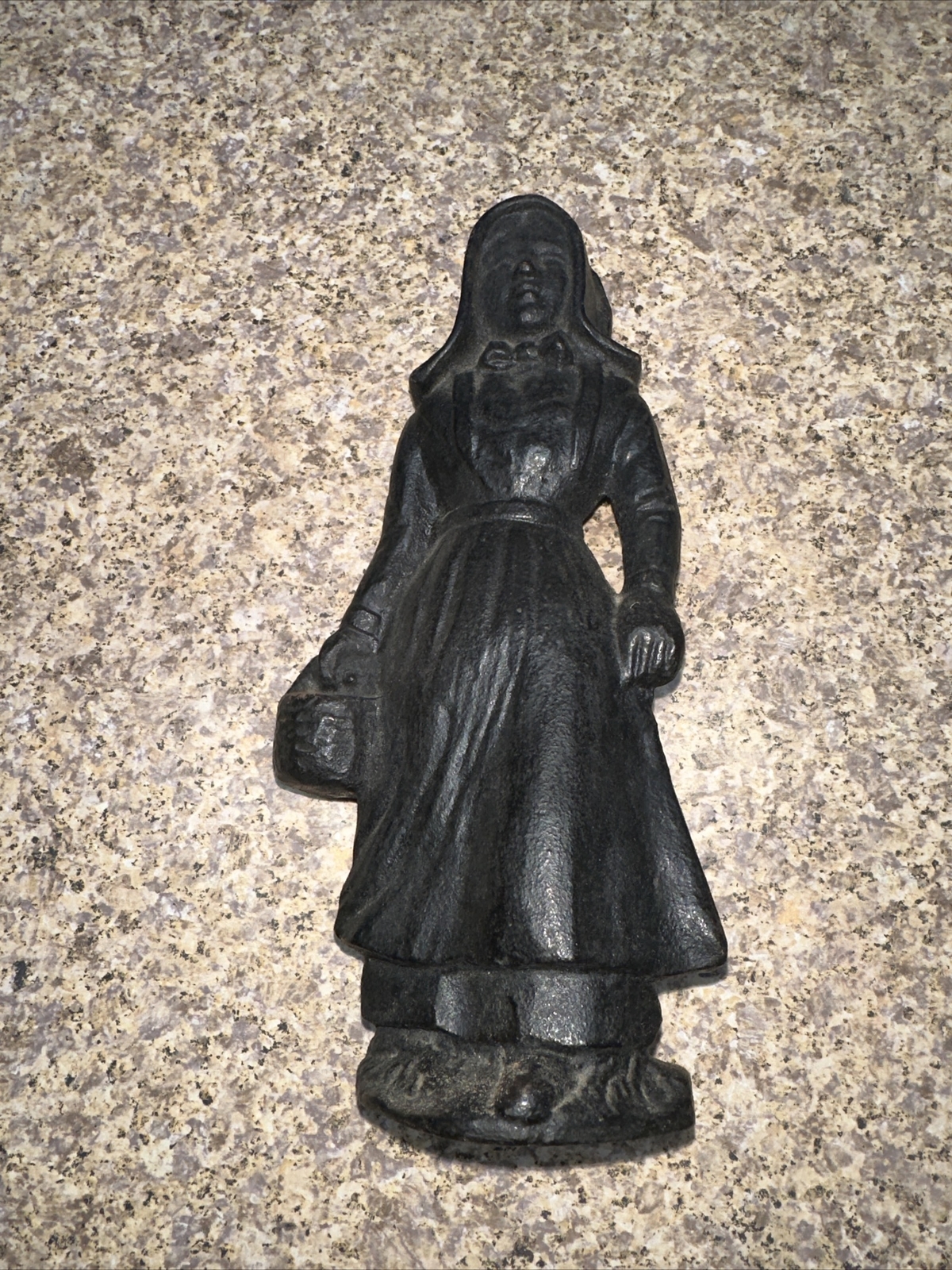 Cast Iron Metal Amish Women 8" Length 4” wide Lady Wife Figurines ...
