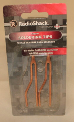 RadioShack 64-237 Soldering Gun Tips Copper 2pk For Archer, Weller D440 ...