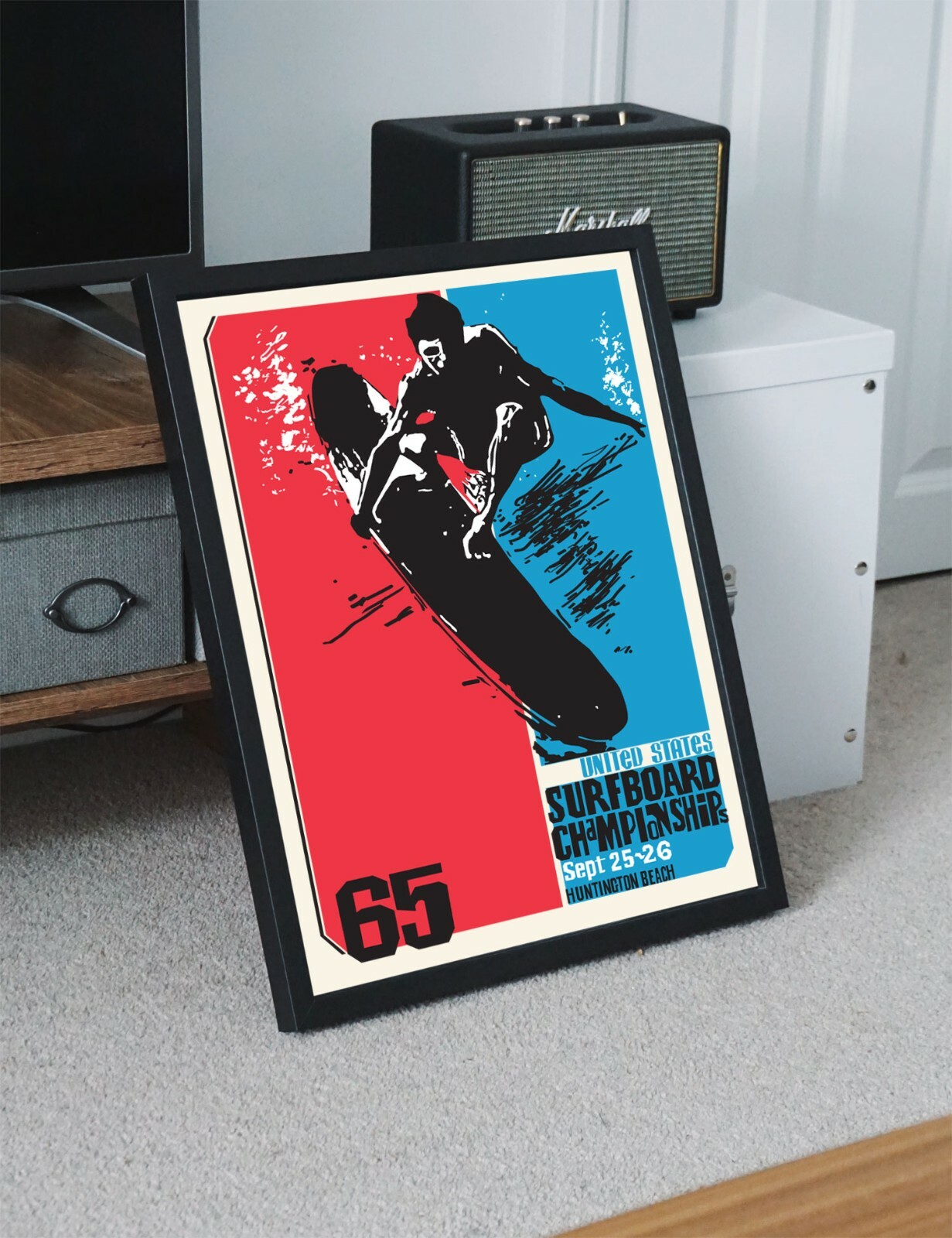 Vintage Surfboard Poster 1965 US Surfing Championships A3 size unframed ...