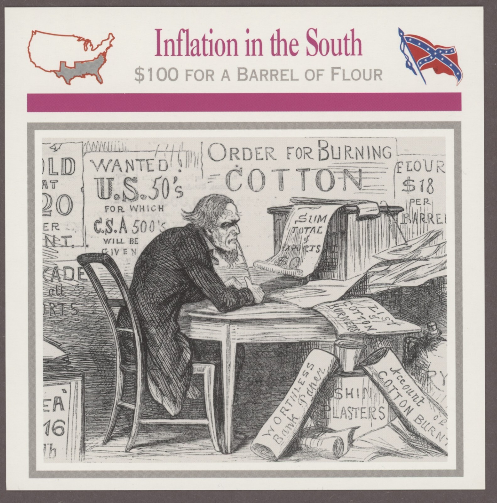 Inflation in the South Atlas Civil War Card Home Front | eBay